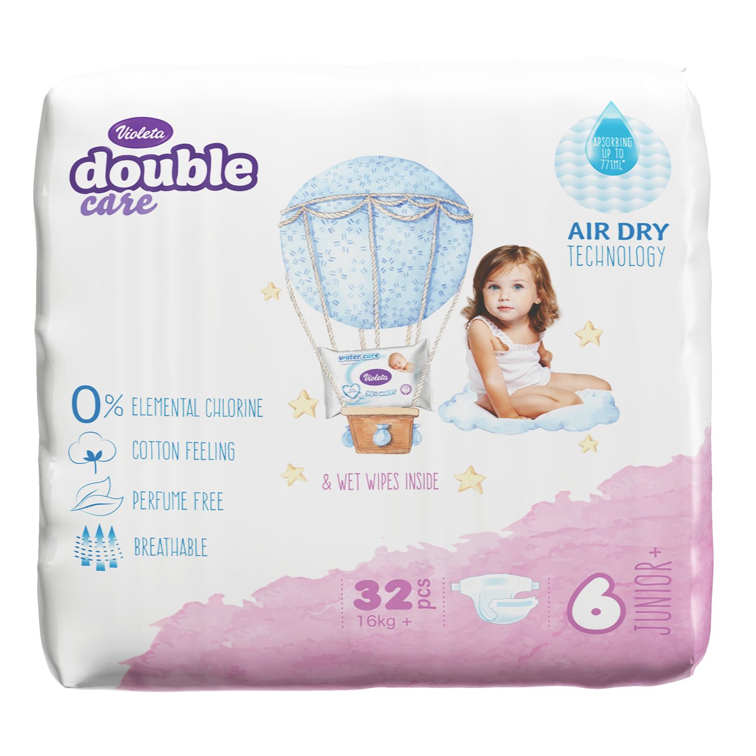 Violeta pelene cotton feeling 6junior+ 16+kg 32kom A037550 | AKSA BIH